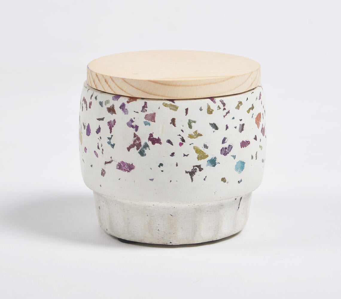 English lavender terrazzo concrete candle jar | Photophore en béton te ...