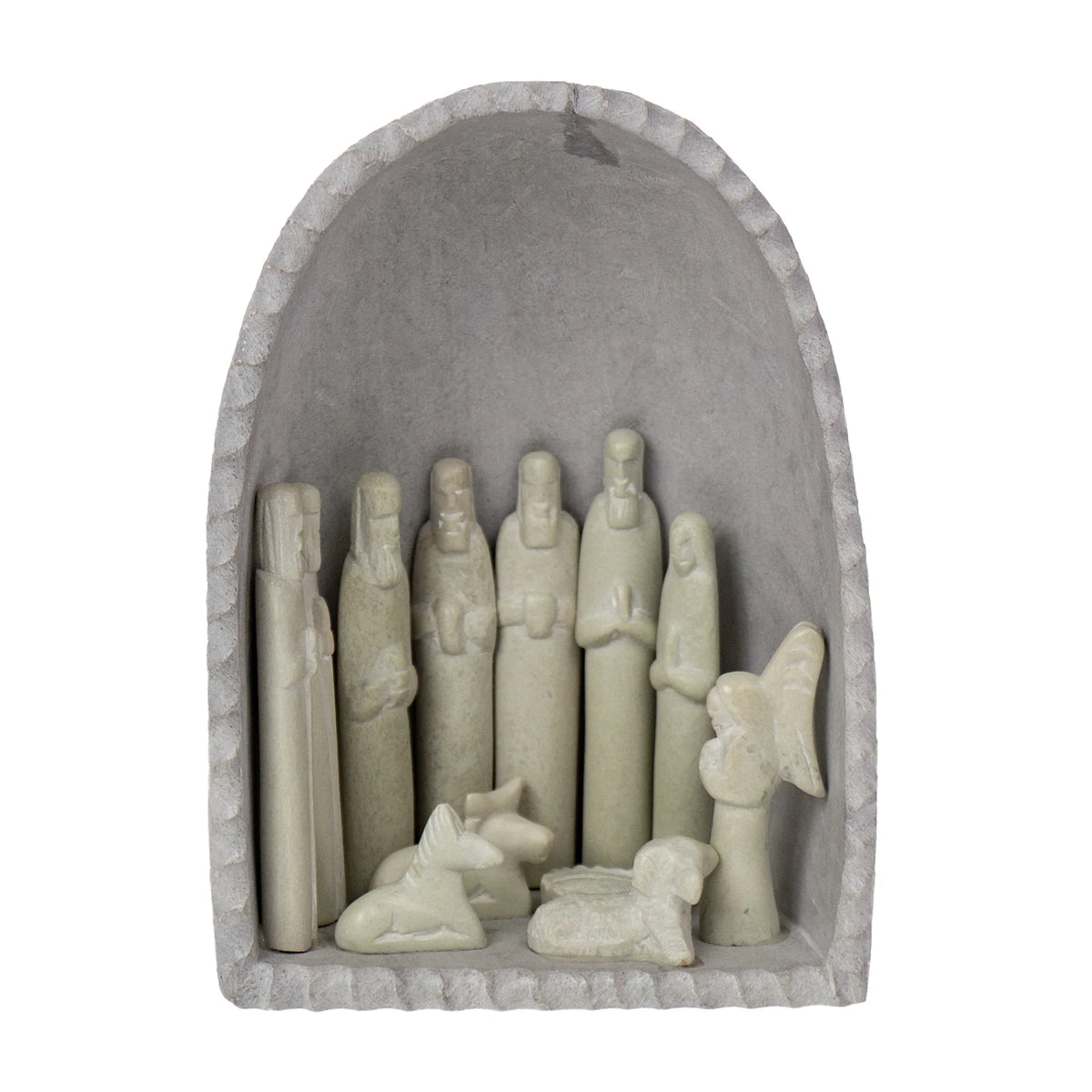 Soapstone Kenya Diorama Nativity Scene | Crèche diorama en pierre olla ...
